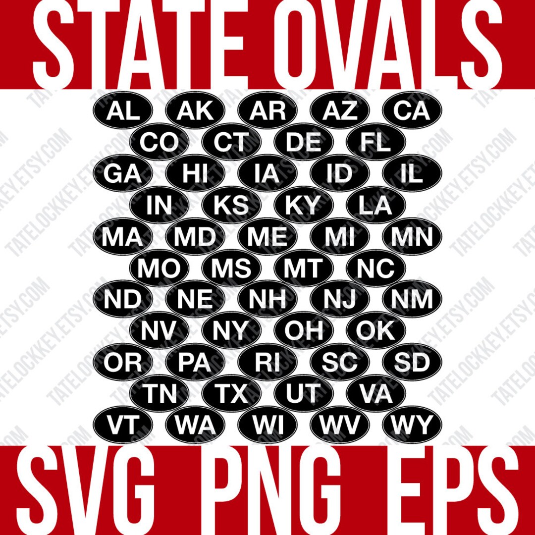 State Euro Oval Svg Png Eps Digital Download, Cut File, Print on Demand ...