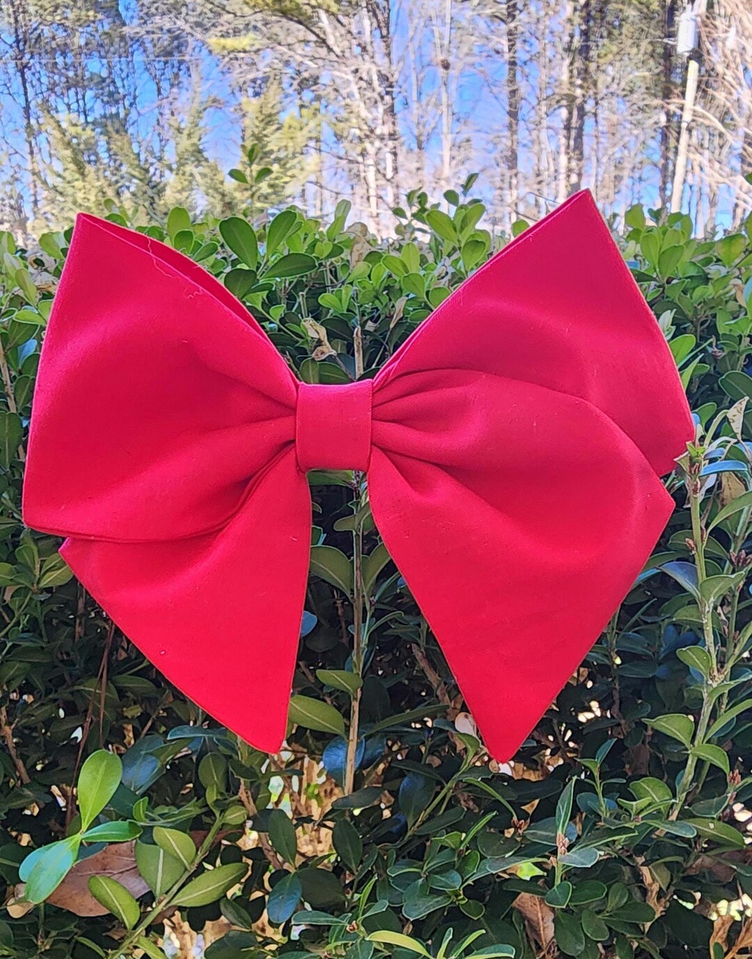 Pink Bow for Easter | Handmade Red Hair Bow | Valentines Day Accessory ...
