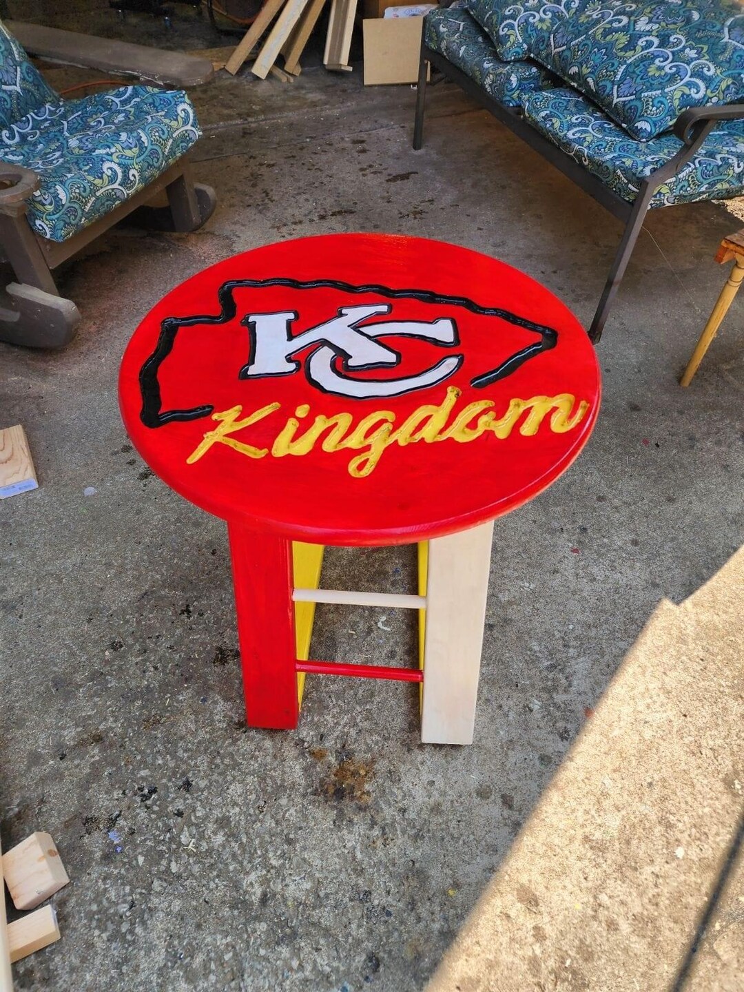 Kansas City Chiefs Stool - Etsy