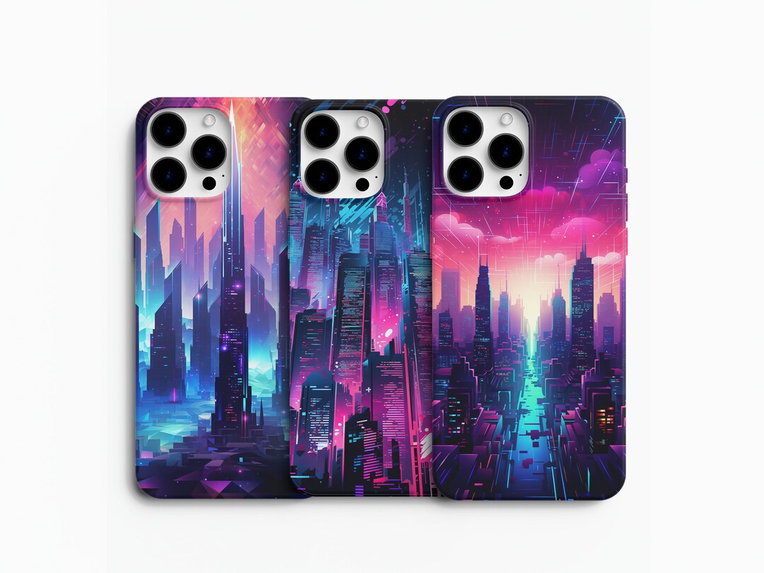 Neon Futuristic Phone Case Amazing Illustrations for iPhone 15 - Etsy