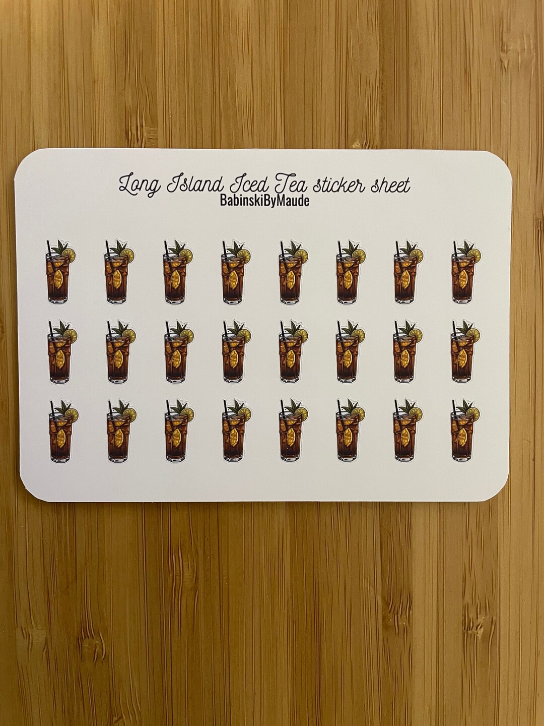 Long Island Iced Tea Sticker Sheet Cute Stickers Drinks Stickers Food ...