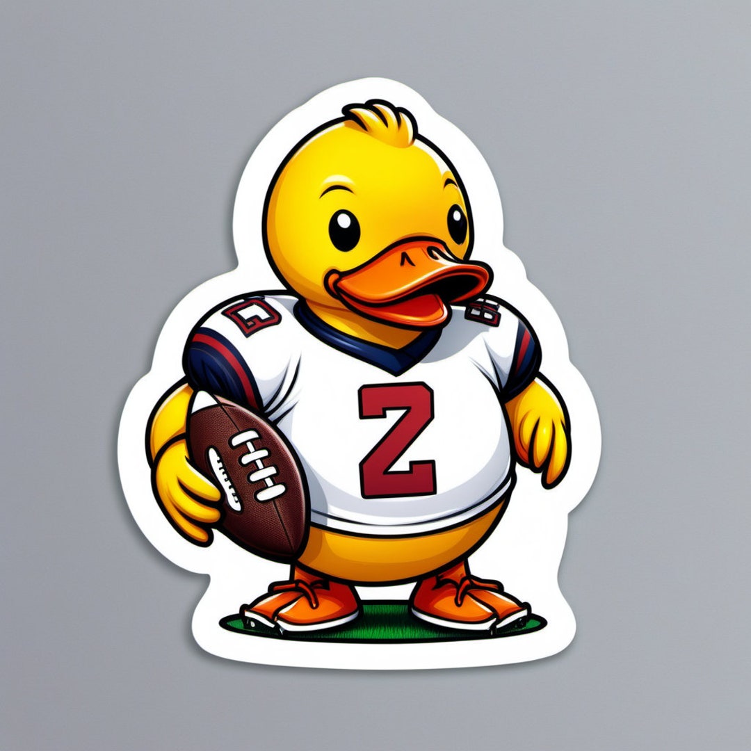 Football Rubber Duck Vinyl Sticker, Waterproof Sticker, Water Bottle ...