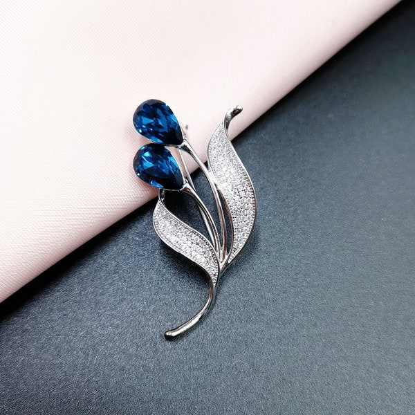 Blue Brooch - Etsy