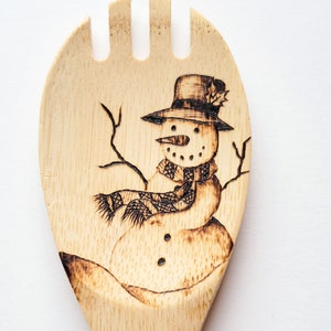 Winter Woodburned Wooden Spoon Set, Pyrography Spoon Set - Etsy