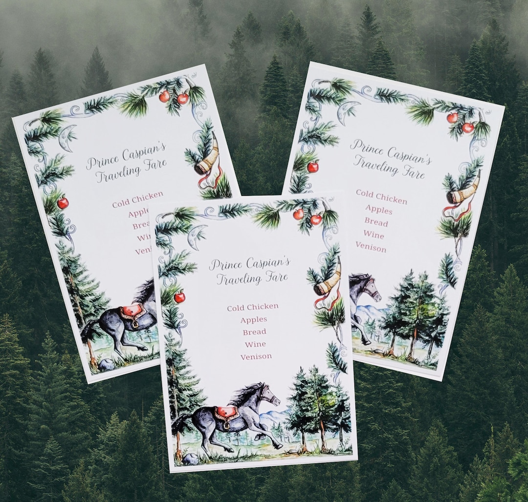 Prince Caspian Menu Art Print, Narnia Art Print, Watercolor Narnia Art ...