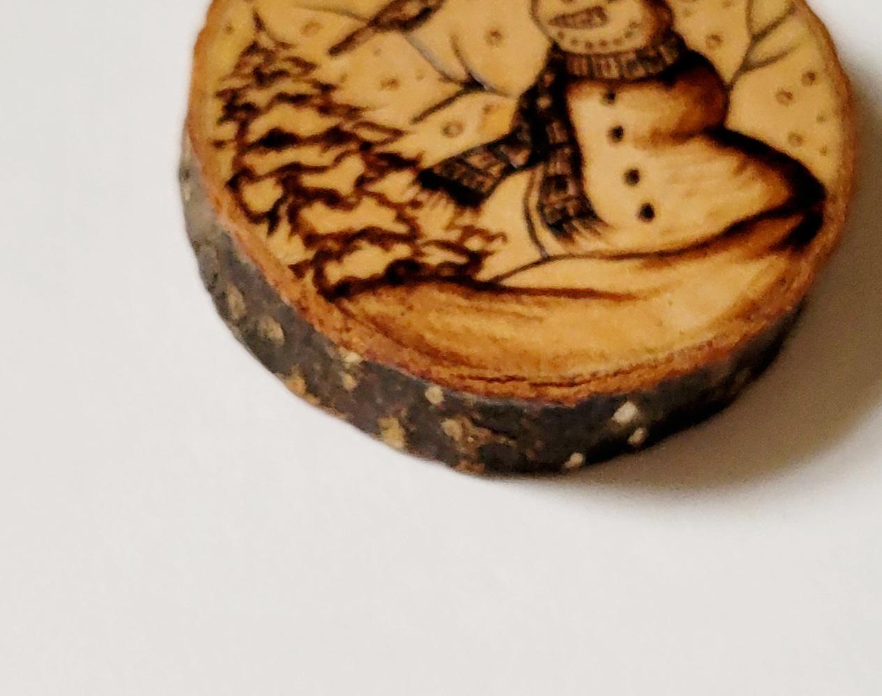 Snowman Ornament, Cozy Rustic Christmas, Snowman Pyrography, Winter ...