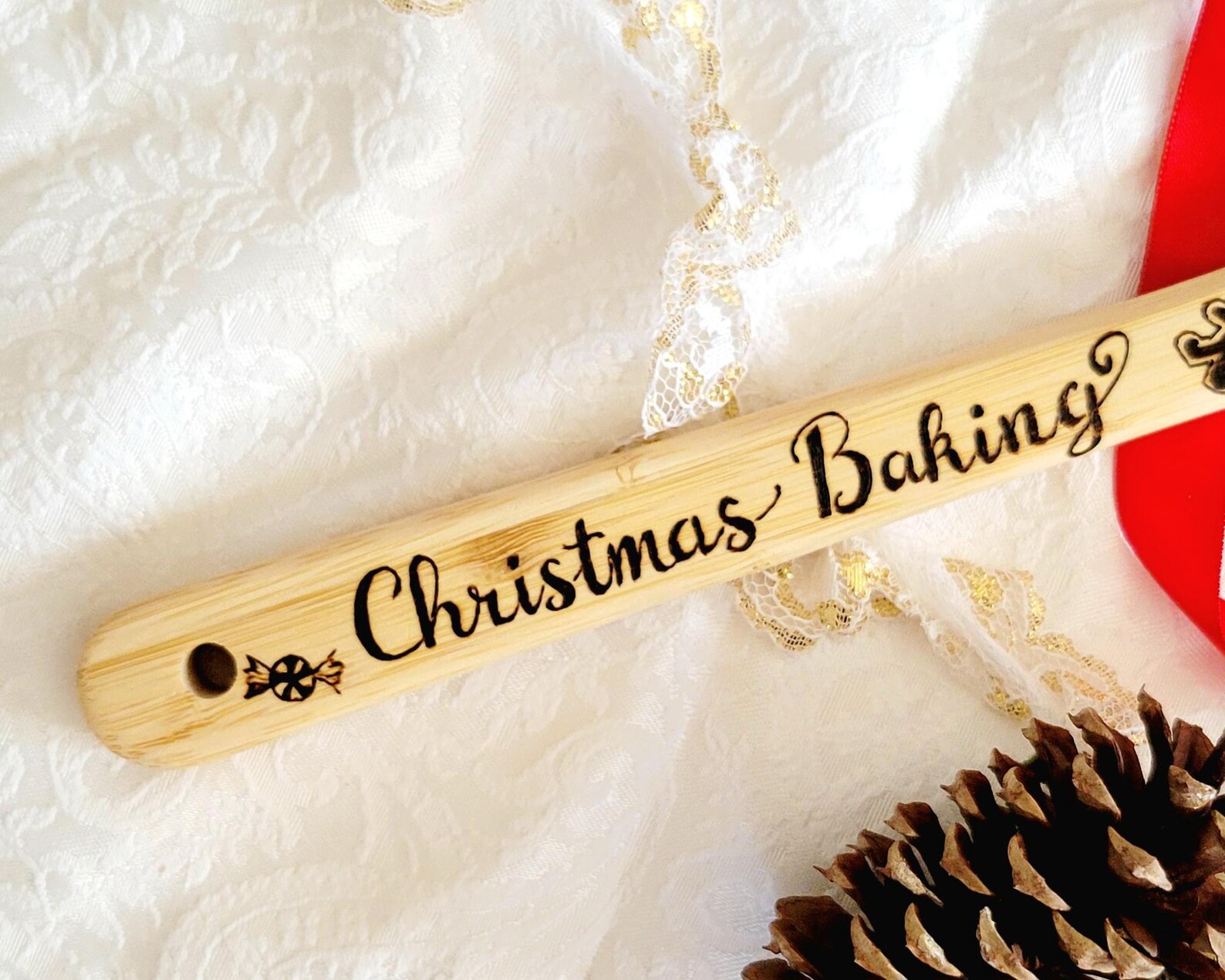 Christmas Baking Woodburned Spoon Set, Christmas Pyrography Spoons ...