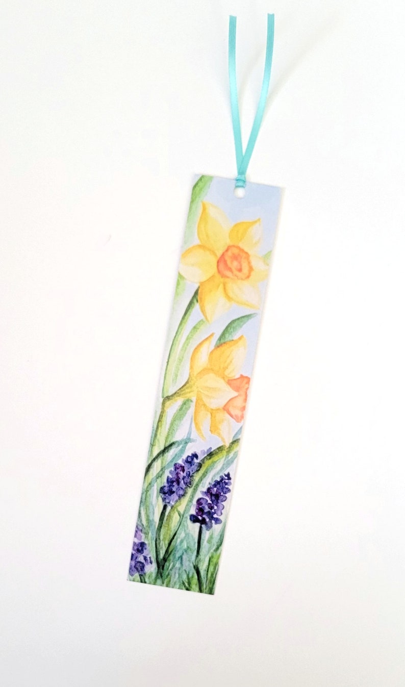 Spring Flowers Watercolor Painting Bookmark, Watercolor Bookmark ...