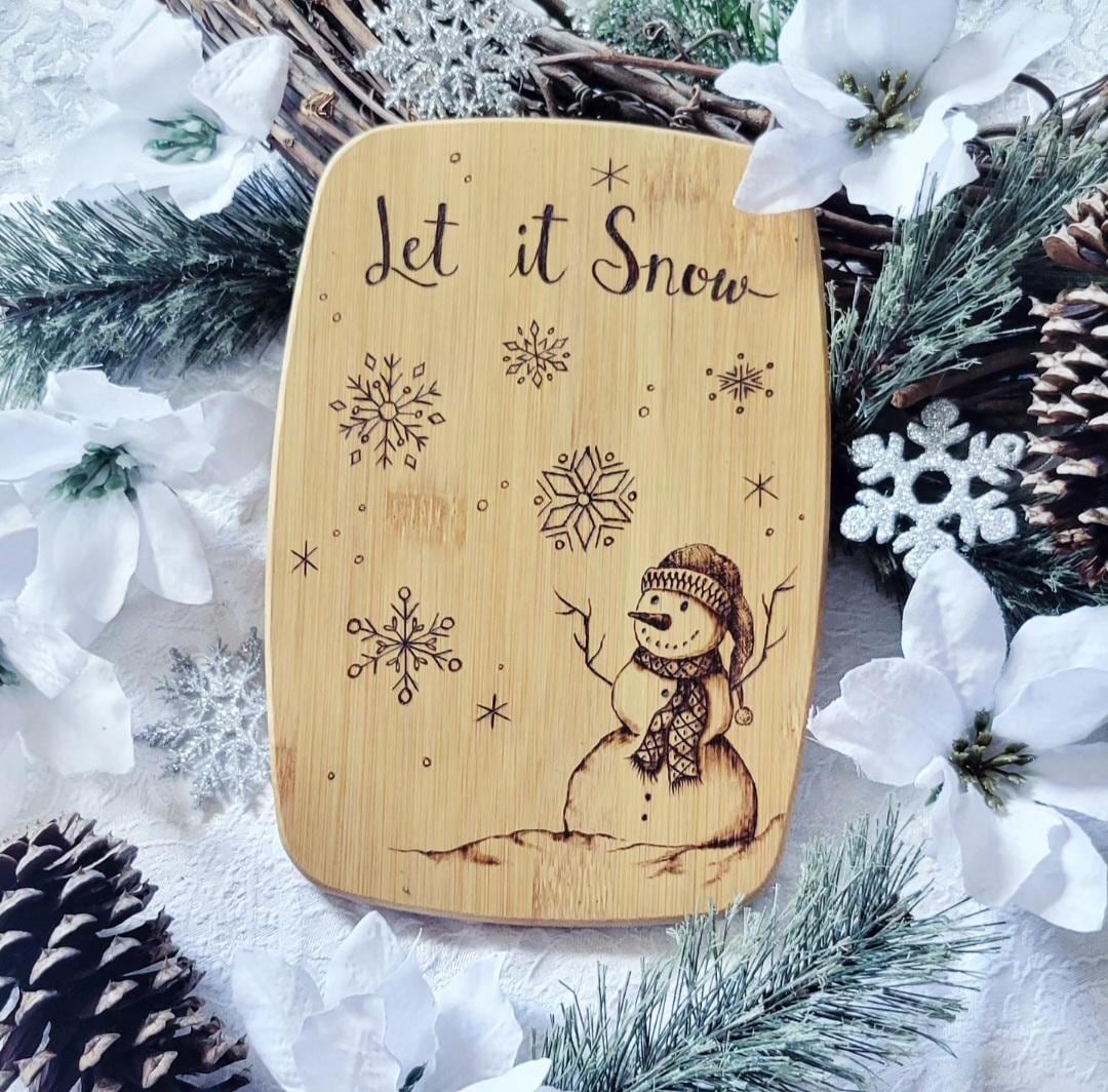 Snowman Charcuterie Board, Snowman Kitchen Decor, Winter Cutting Board ...