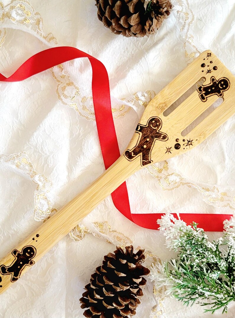 Christmas Baking Woodburned Spoon Set, Christmas Pyrography Spoons, Woodburned Spoons, Christmas ...