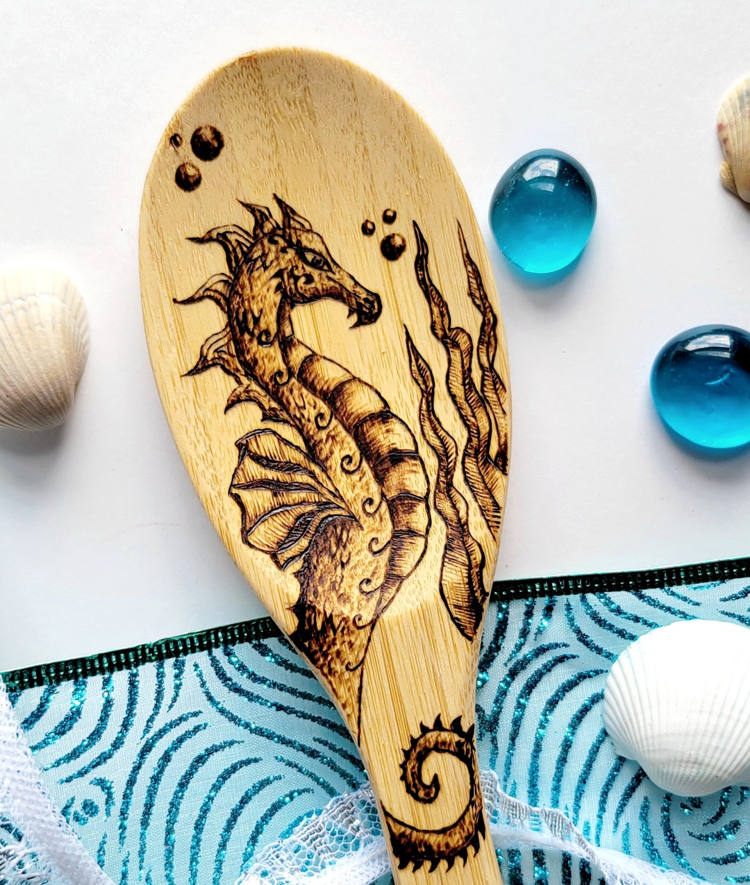Sea Horse Woodburned Spoon Kitchen Décor, Seahorse Spoon, Ocean Décor ...
