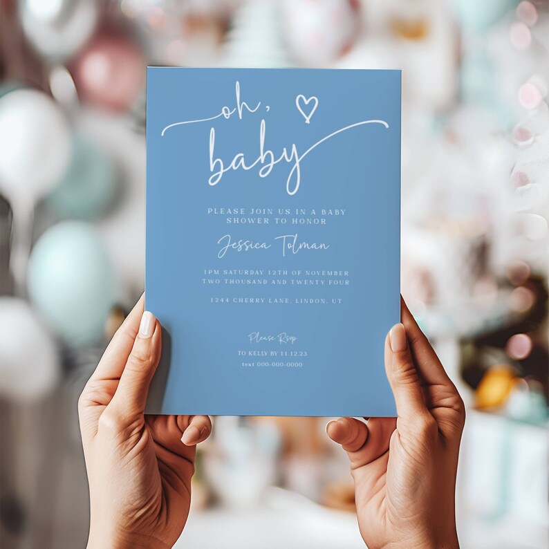 Editable Minimalist Baby Shower Invitation Bundle, Baby Shower ...