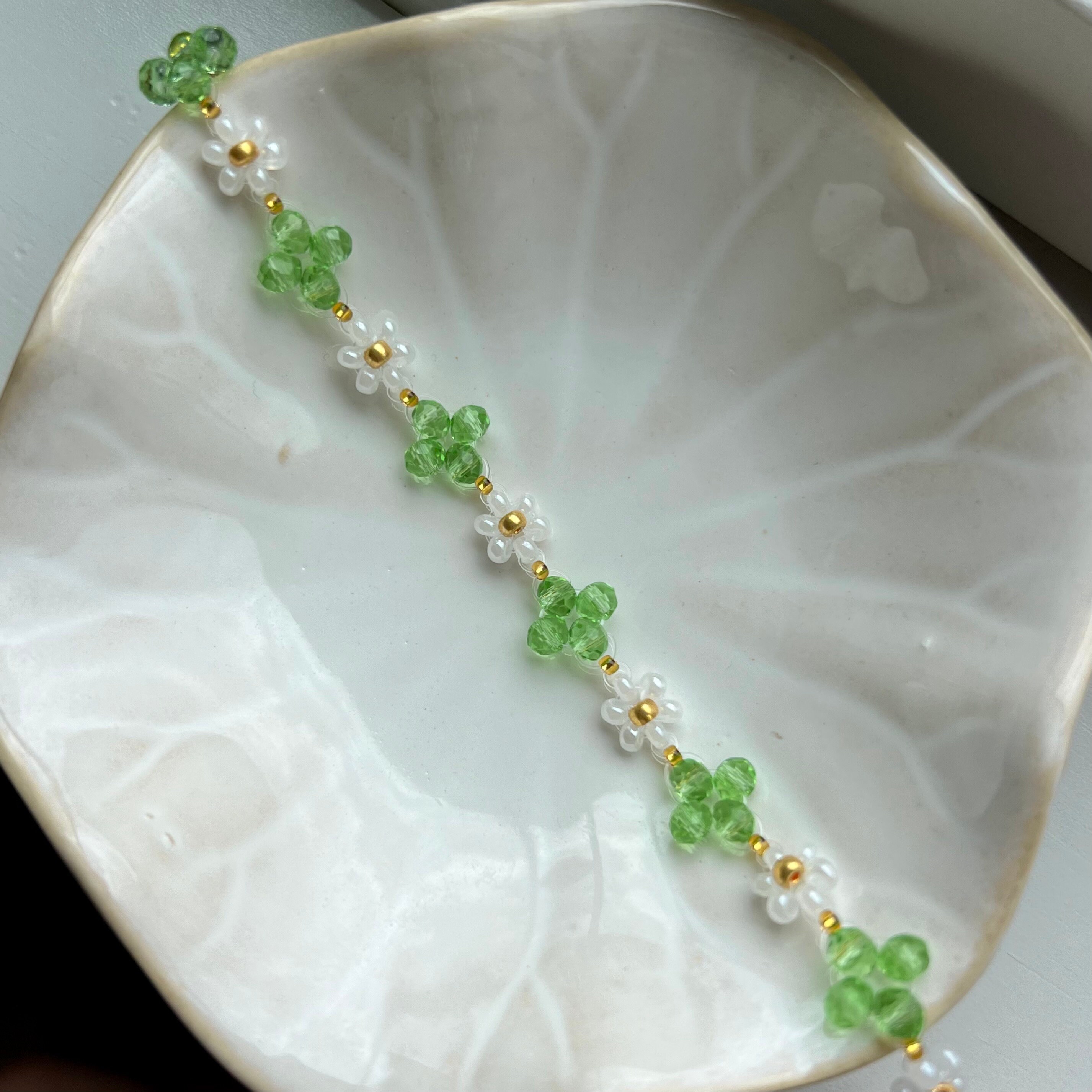 Customizable Beaded Flower Bracelet Daisy Bracelet Gold Jewelry Seed ...