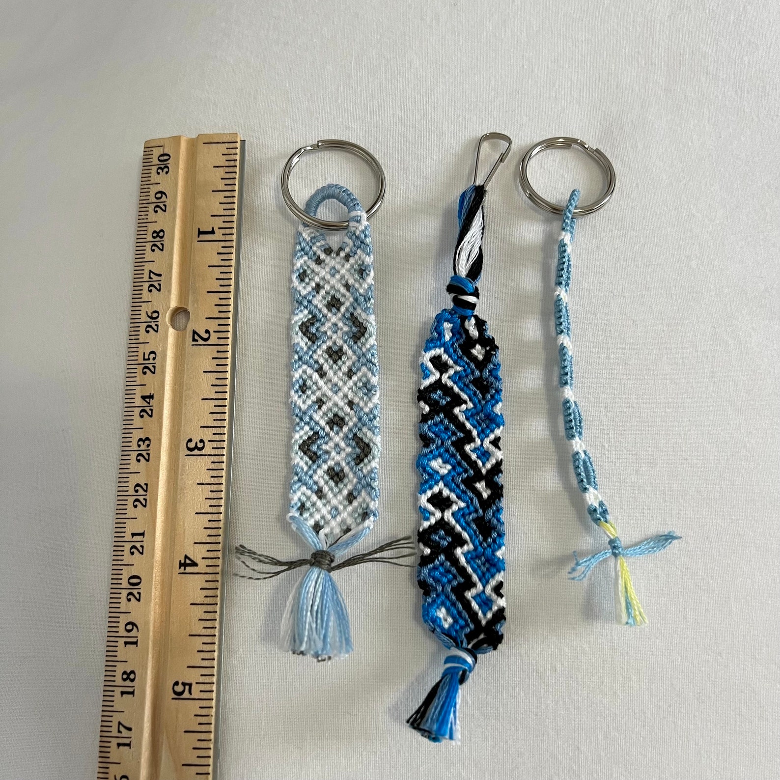 Handmade Keychain String Keychain Friendship Bracelet Keychain Knotted ...