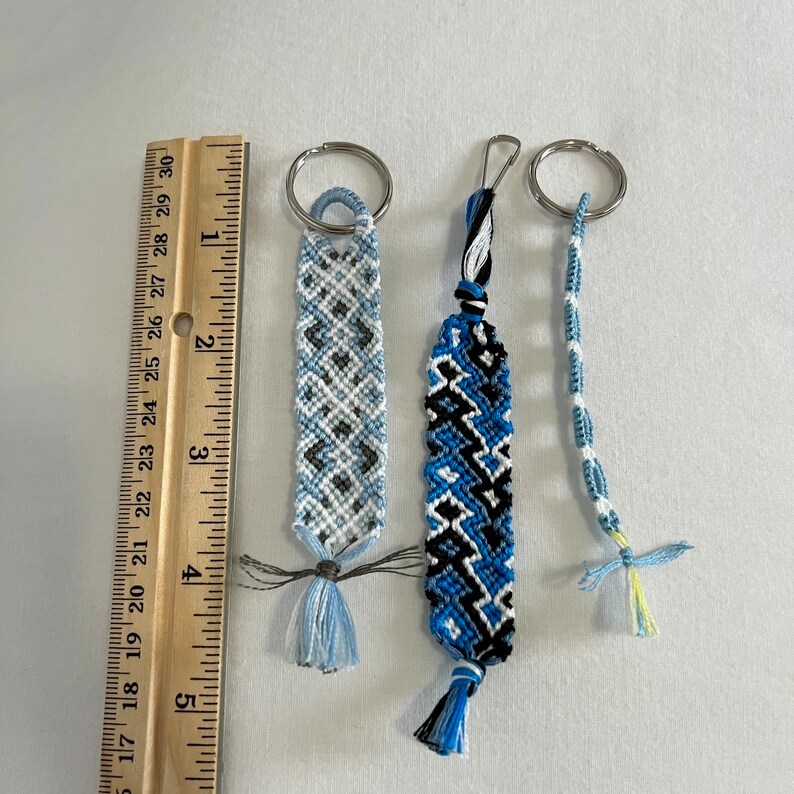 Handmade Keychain String Keychain Friendship Bracelet Keychain Knotted ...