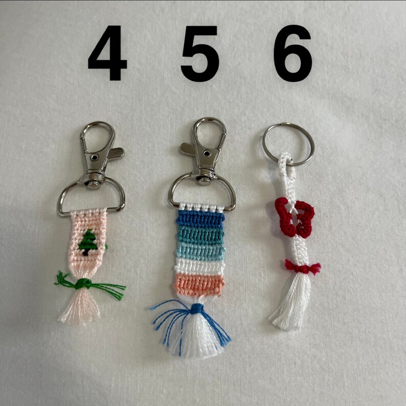 Handmade Keychain String Keychain Friendship Bracelet Keychain Knotted ...