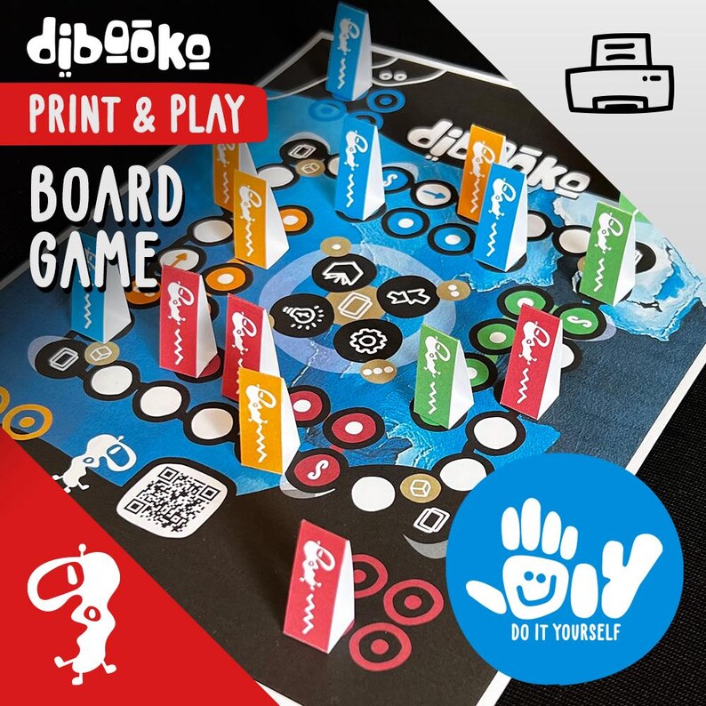 DIBOOKO Diy Printable Board Game Print and Play Educational Fun Game for Kids Activity Adults ...