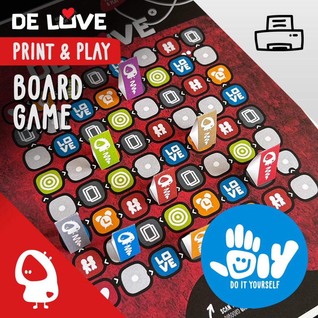 DE LOVE Printable Board Game Print and Play Fun Activity Game for Kids ...