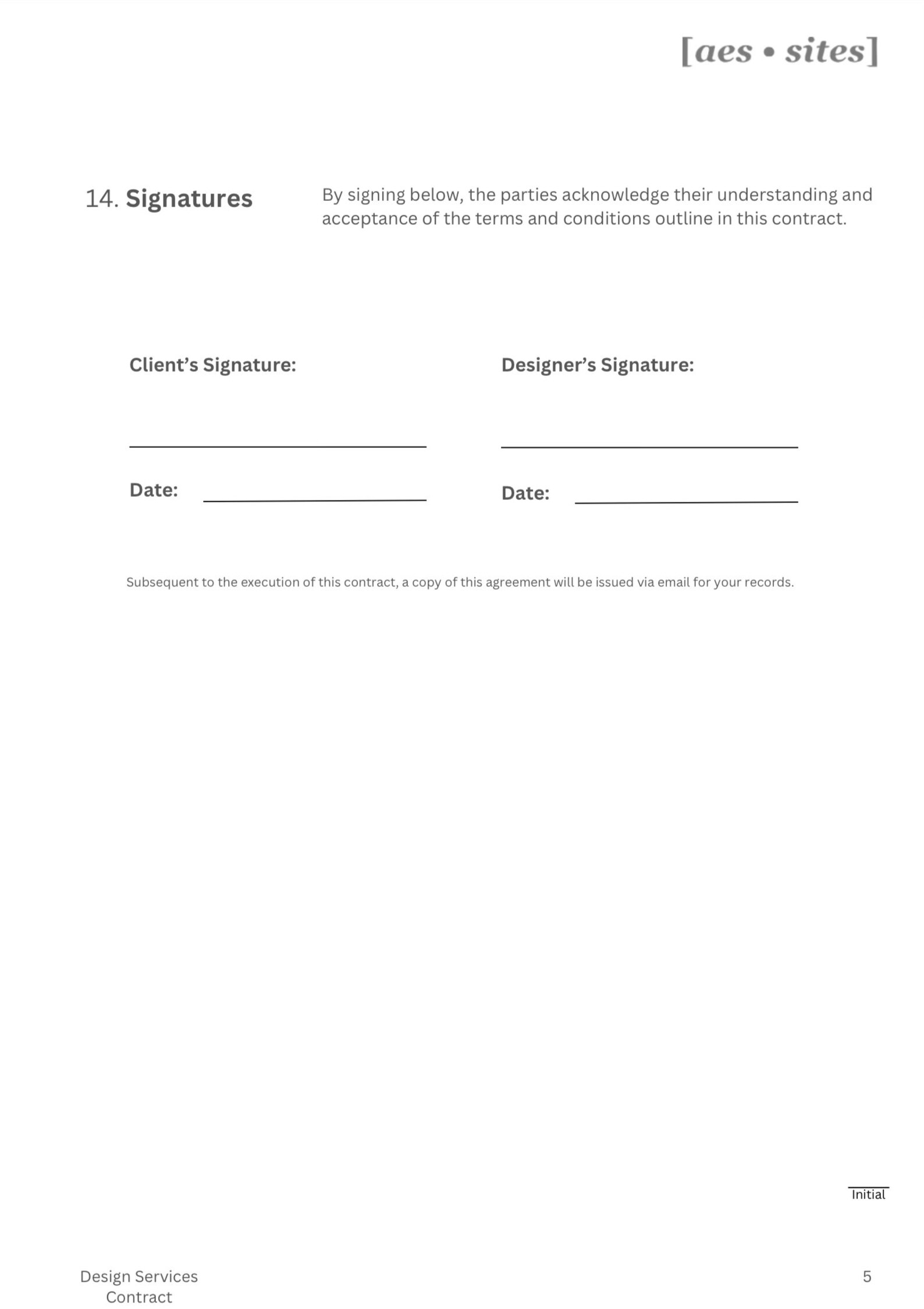 Professional Design Contract Template for Creatives Editable and ...