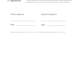 Professional Design Contract Template for Creatives Editable and ...