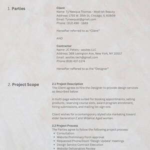 Professional Design Contract Template for Creatives Editable and ...