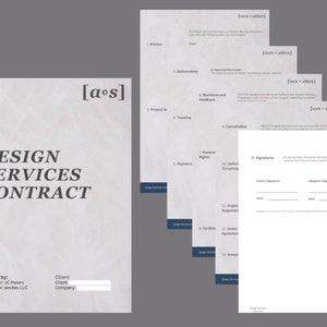 Professional Design Contract Template for Creatives Editable and ...