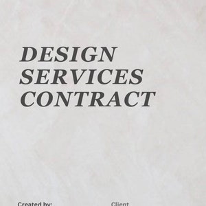 Professional Design Contract Template for Creatives Editable and ...