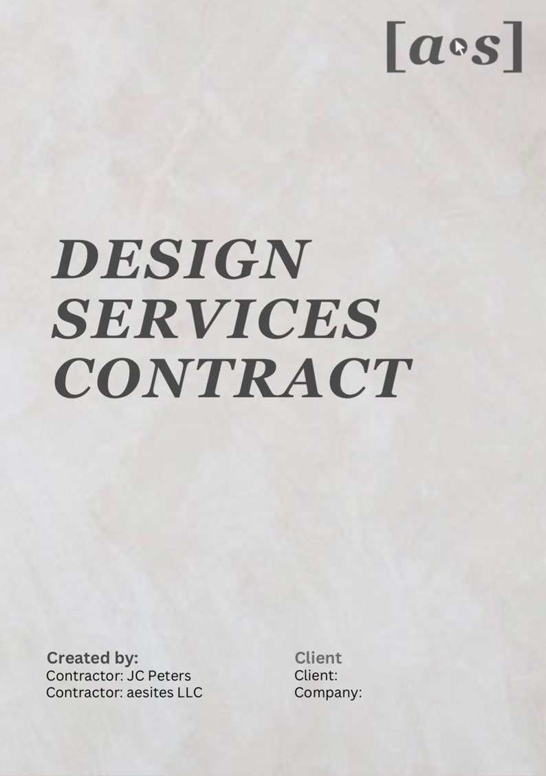 Professional Design Contract Template for Creatives Editable and ...