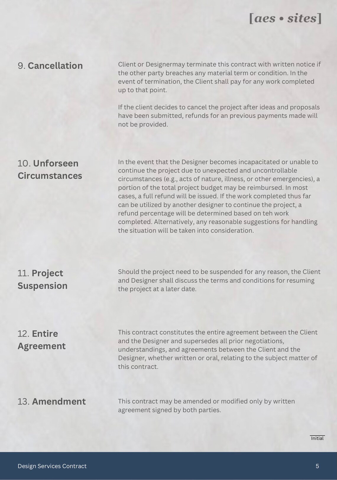 Professional Design Contract Template for Creatives Editable and ...