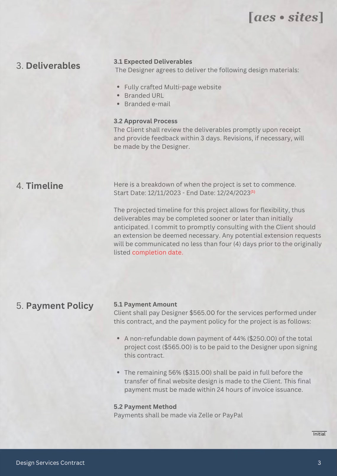 Professional Design Contract Template for Creatives Editable and ...