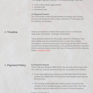 Professional Design Contract Template for Creatives Editable and ...