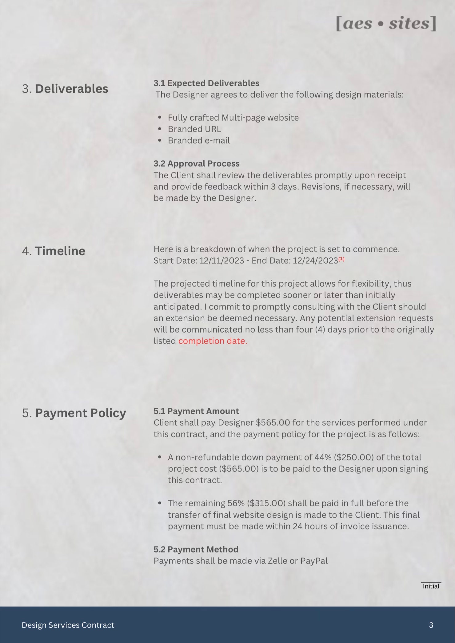 Professional Design Contract Template for Creatives Editable and ...