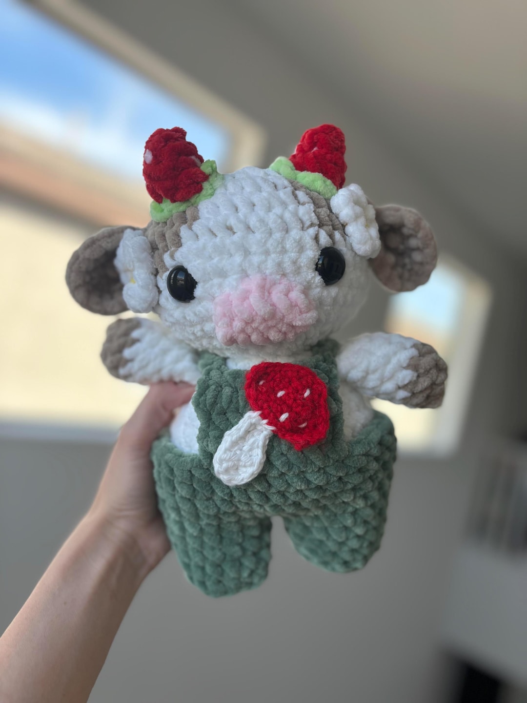 Cottage Core Cow Handmade Amigurumi Crochet Plushie Stuffed Animal - Etsy