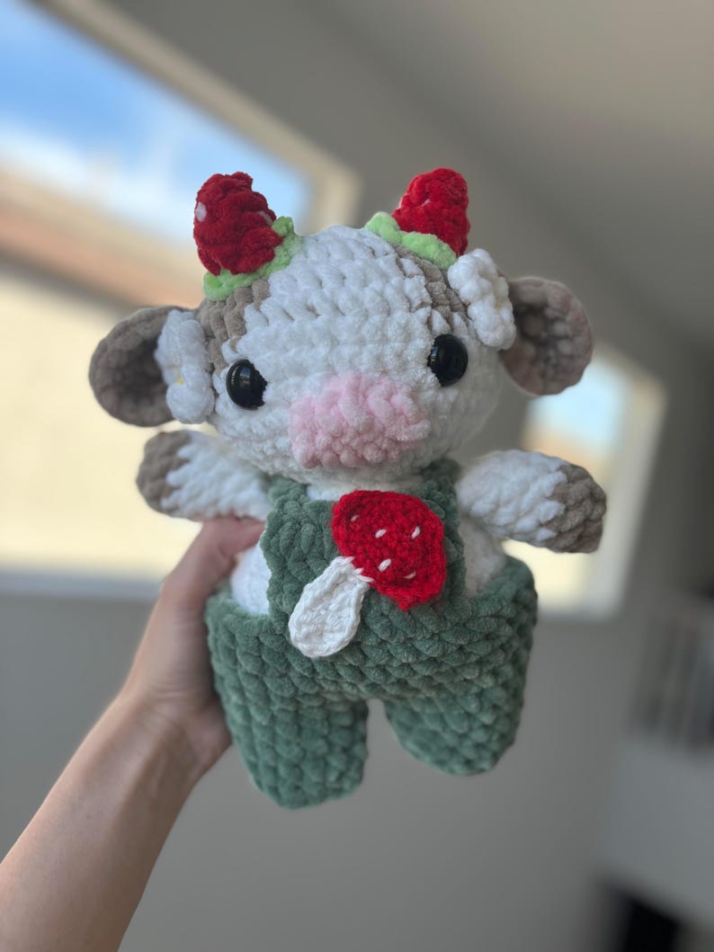 Cottage Core Cow Handmade Amigurumi Crochet Plushie Stuffed Animal - Etsy