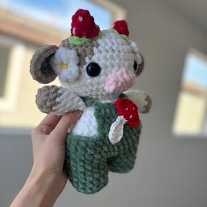 Cottage Core Cow Handmade Amigurumi Crochet Plushie Stuffed Animal - Etsy