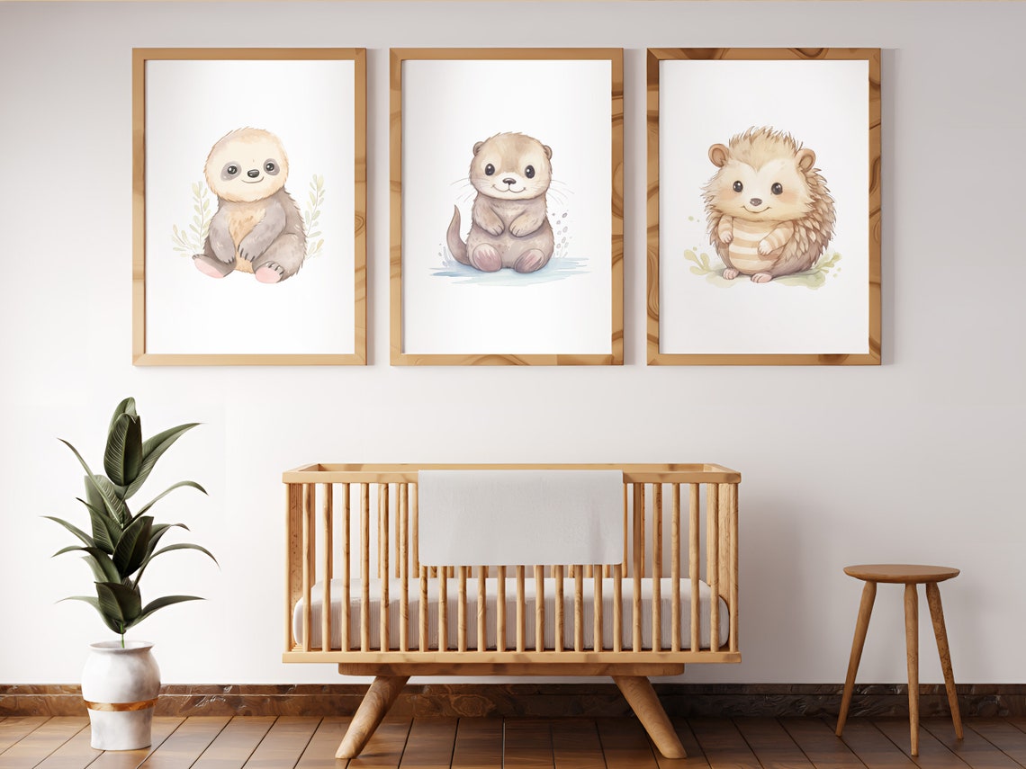 Watercolor Nursery Animal Clipart Bundle 20 PNG Files, Transparent ...