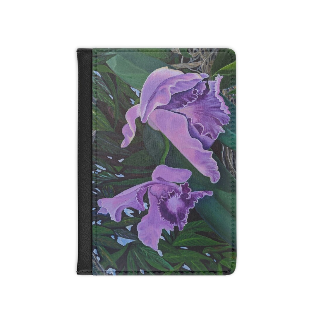 Orchid Flower Passport Cover, Elegant Travel Accessory, Stylish ...