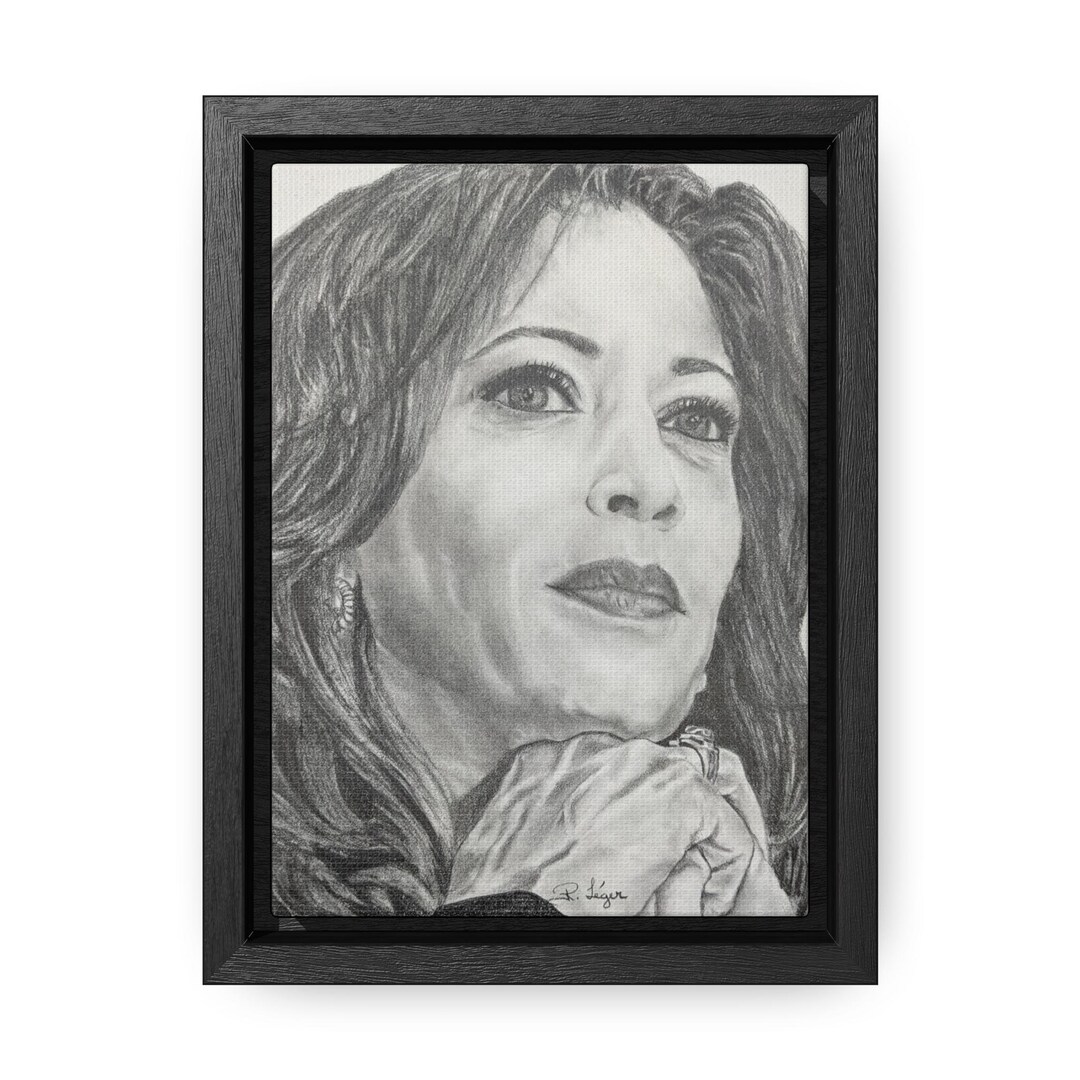 Kamala Harris Portrait, Vertical Black Frame 5x7 In, Office and Home ...