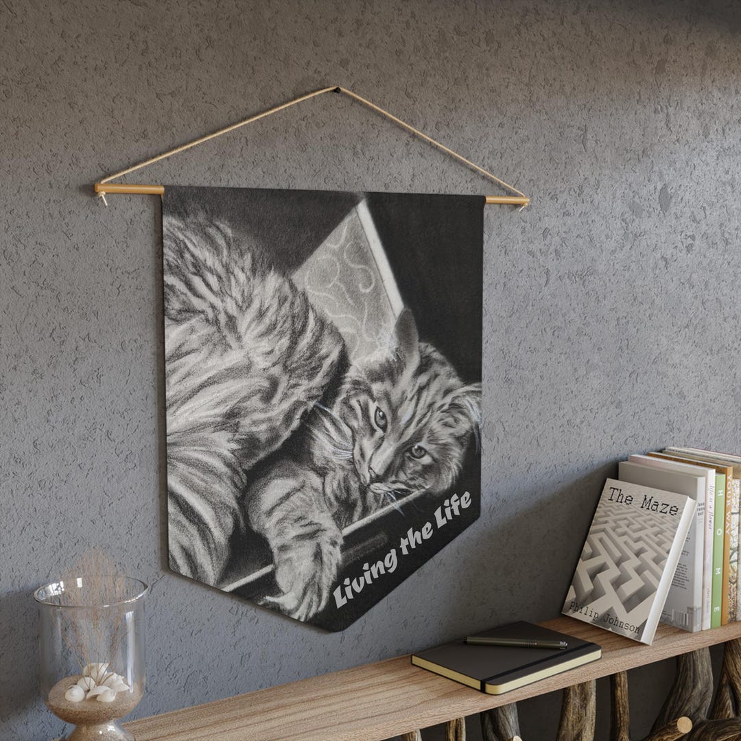 Cat, Black Cat, Pennant Flag, Stocking Stuffers, Christmas Gifts, Cat ...