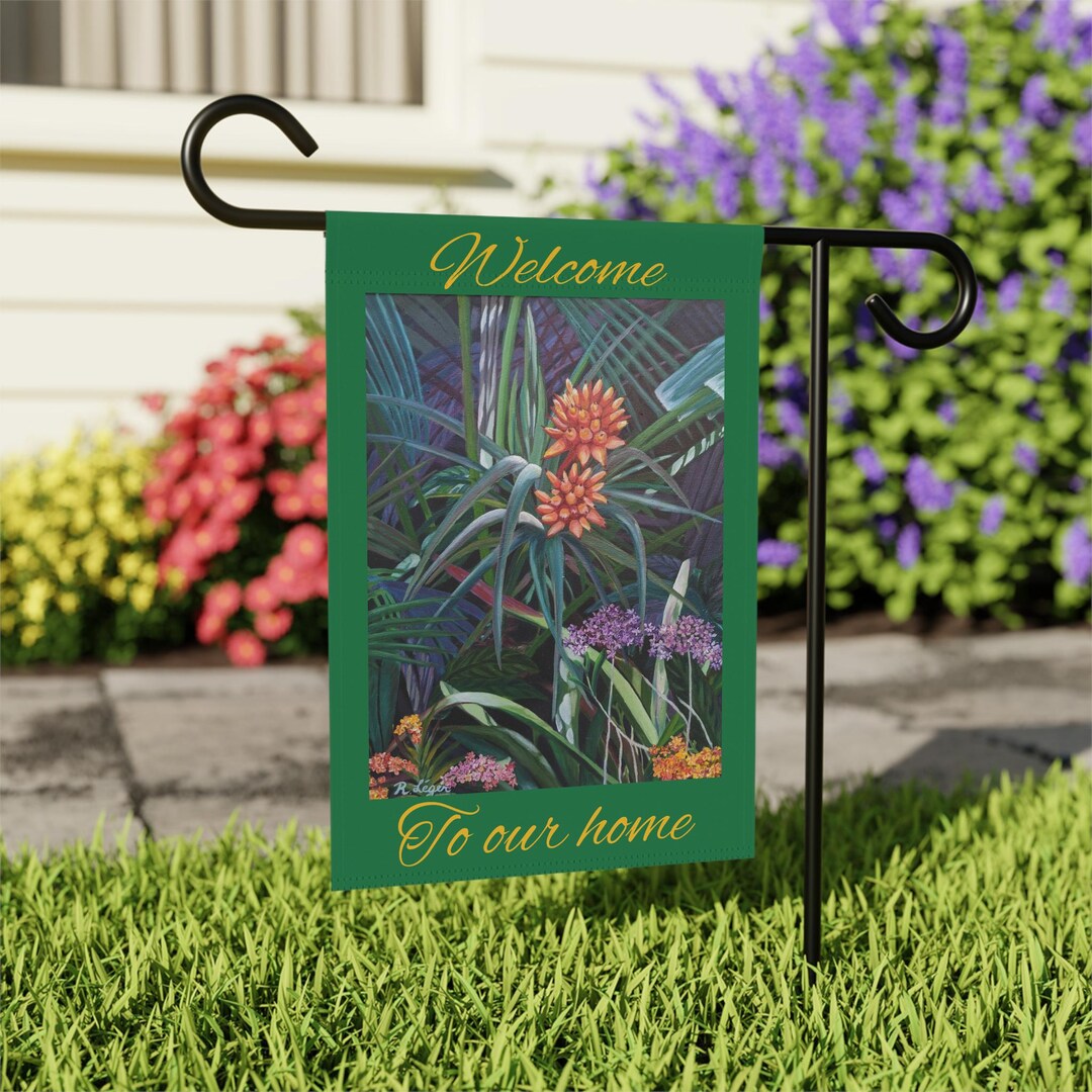 Botanical Garden Flags, Rustic Home Decor, Flower Garden Ideas, Flower ...