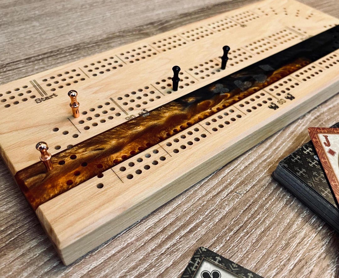 Custom Epoxy Cribbage Board epoxy Pour, Epoxy River, Hand Made, One of ...