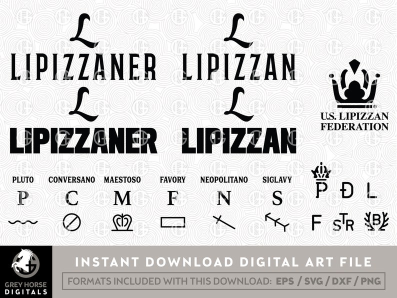 Lipizzaner Lipizzan Brand GHD47, Svg, Dfx, Png, Eps, Vector ...