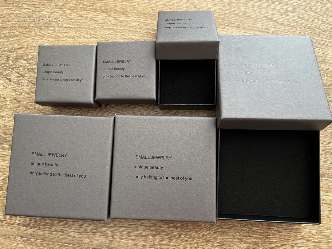 Black Paper Jewelry Gift Boxes With Cotton Fill Padding 6 Boxes - Etsy