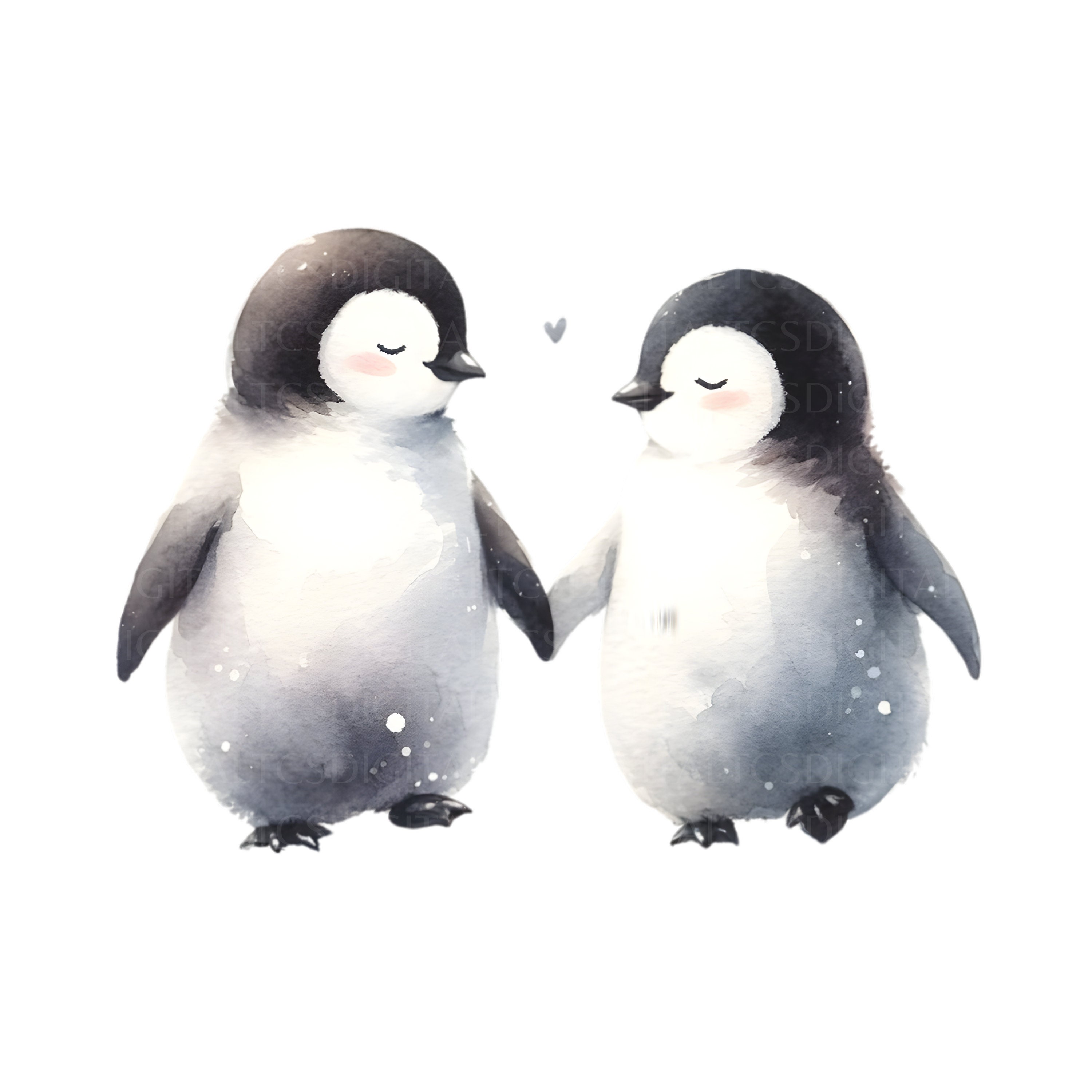 Love Penguin Clipart, Cute Valentine Penguins, 30 PNG Valentines ...