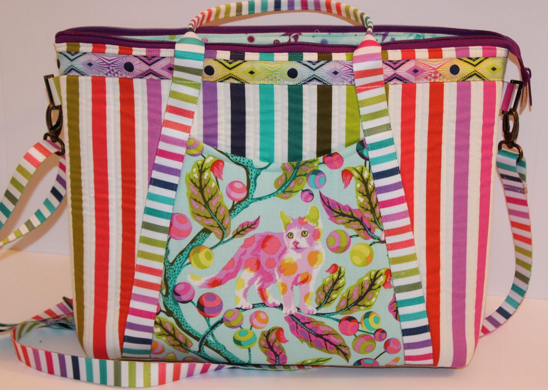 Tula Pink Tabby Road Oxbow Tote/purse - Etsy