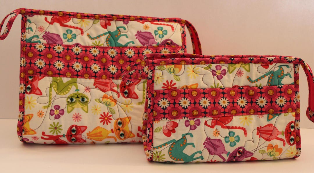 Cosmetic/travel Bag, Open Wide Pattern Byannie - Zippered Bag Set of 2 ...