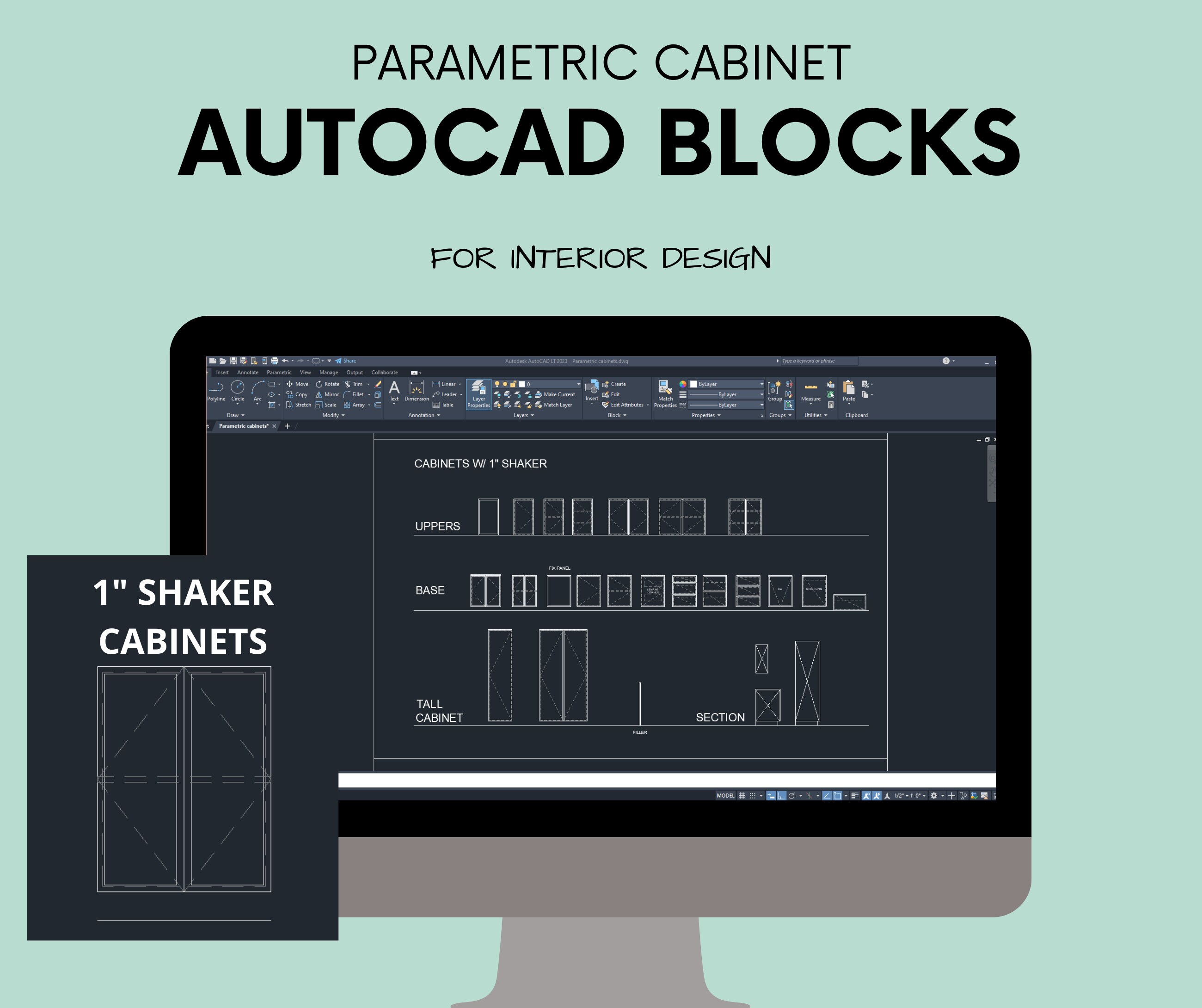 Autocad Blocks Parametric Cabinetry - Etsy