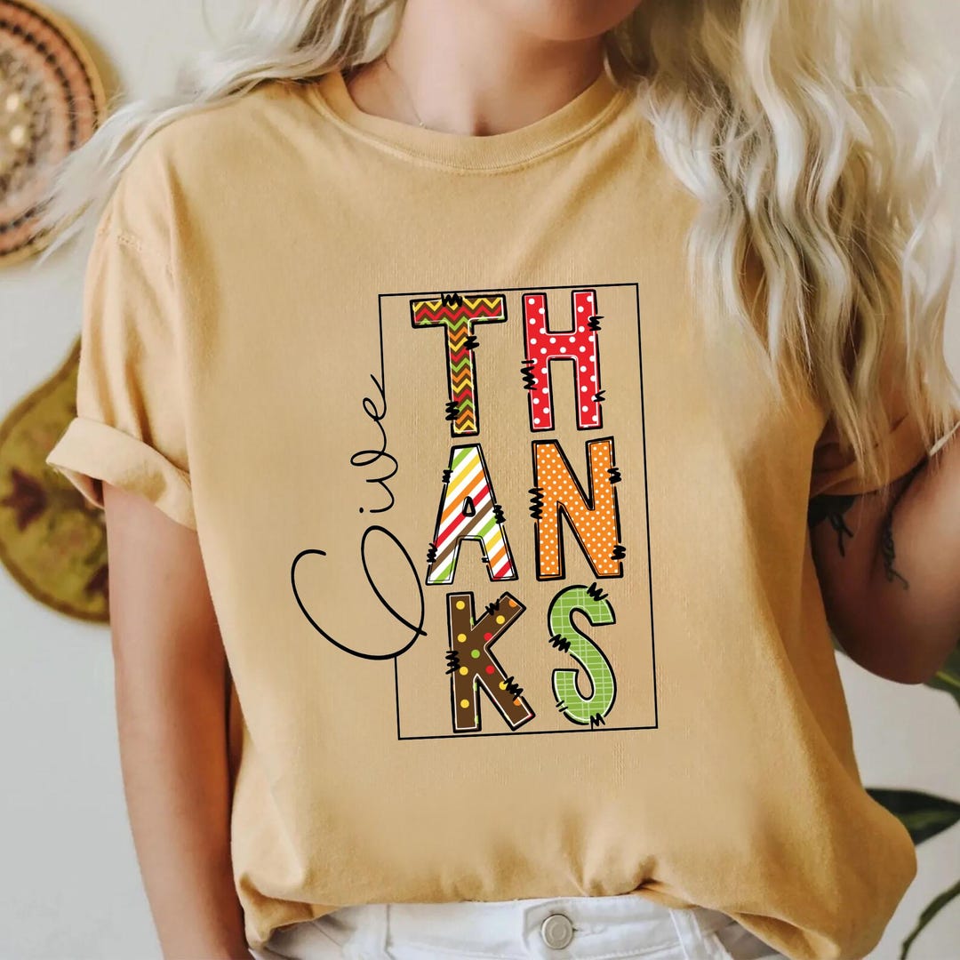 Comfort Colors, Give Thanks Shirt, Thankful Shirt, Fall Shirt, Cute ...