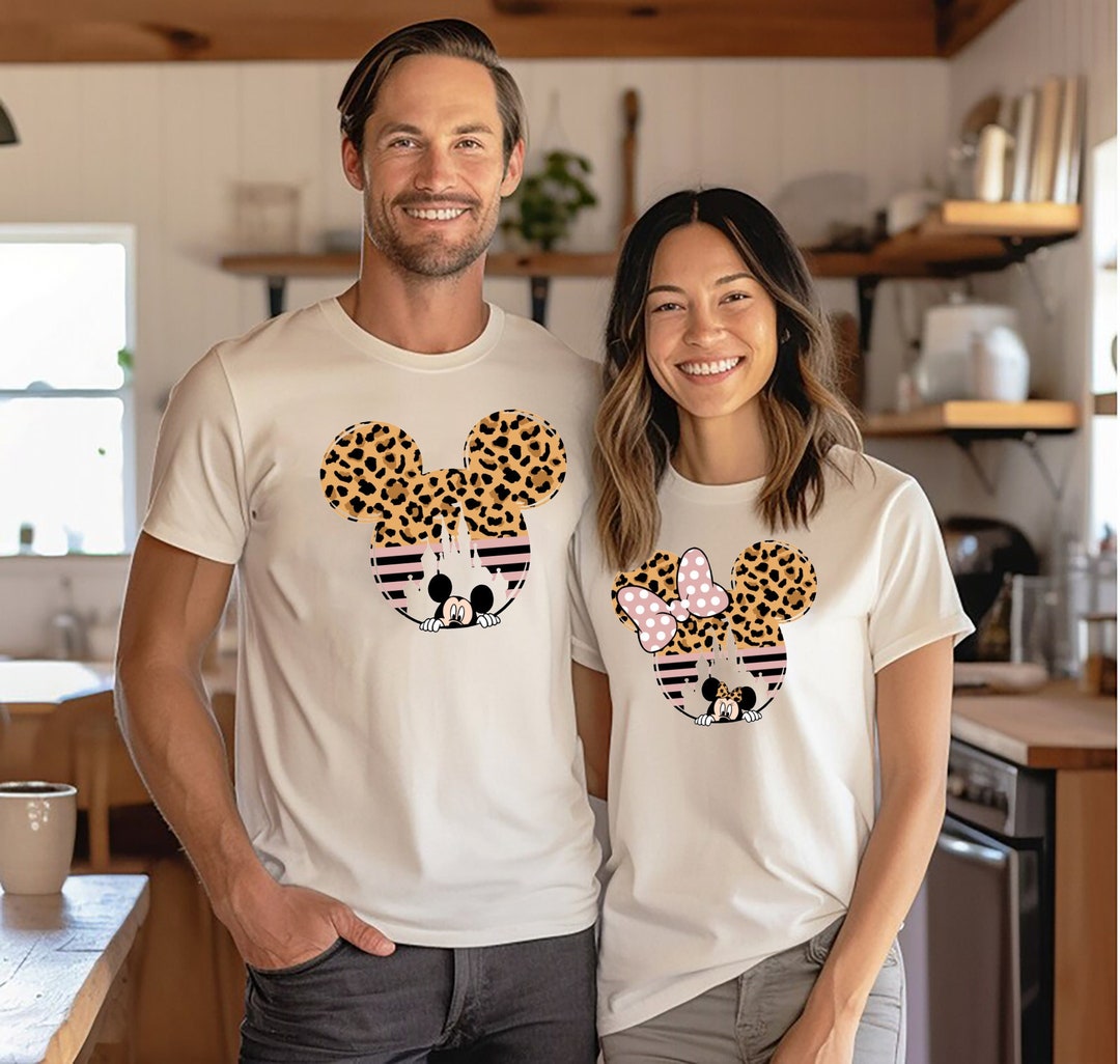Leopard Print Mickey Minnie Family Matching Shirts, Cute Disney Couples ...