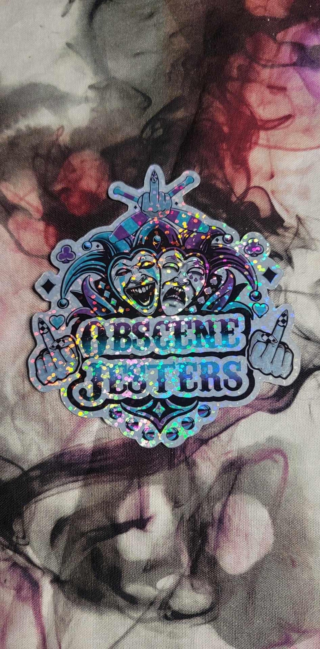 Obscene Jesters Holographic Vinyl Sticker - Etsy
